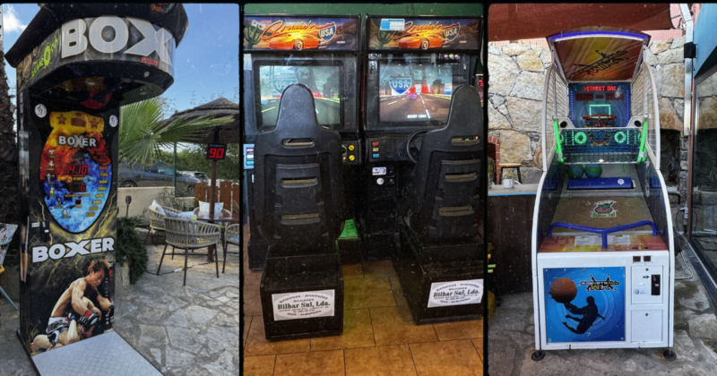 O Pátio do Eden: Jogos de Arcada, Snacks e Sol – Eden Alvor